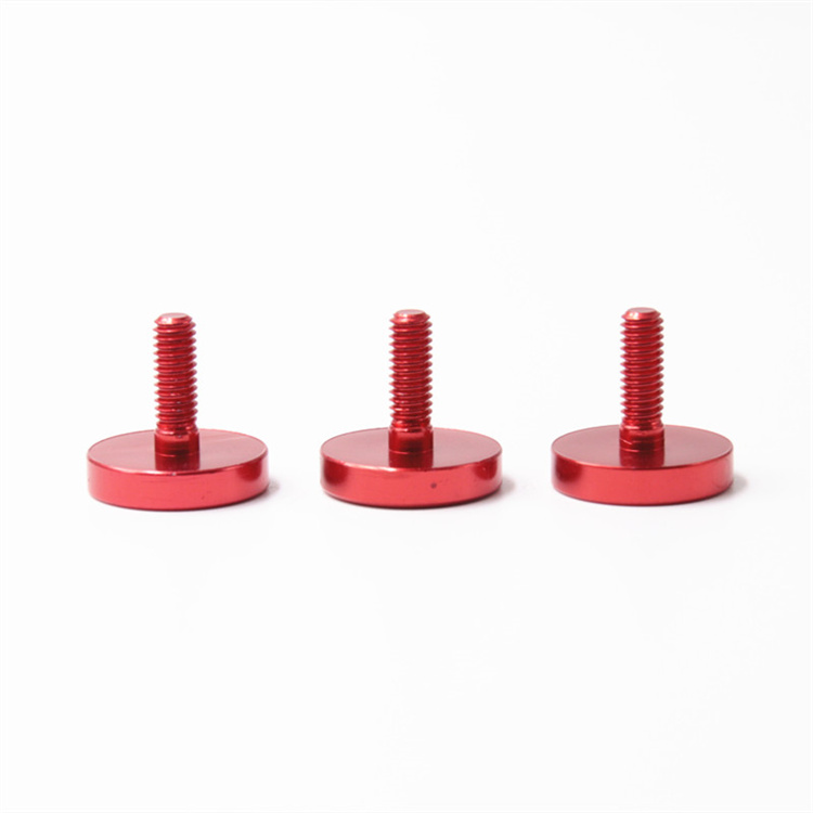 Custom Hot sale anodized red color big head aluminum thumb screw ...