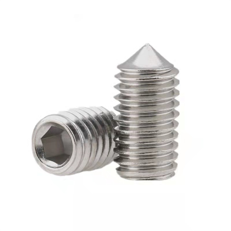 Custom M5 stainless steel cone point socket set screw for small machine ...