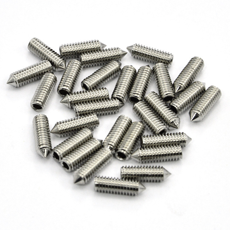 Custom M5 stainless steel cone point socket set screw for small machine ...